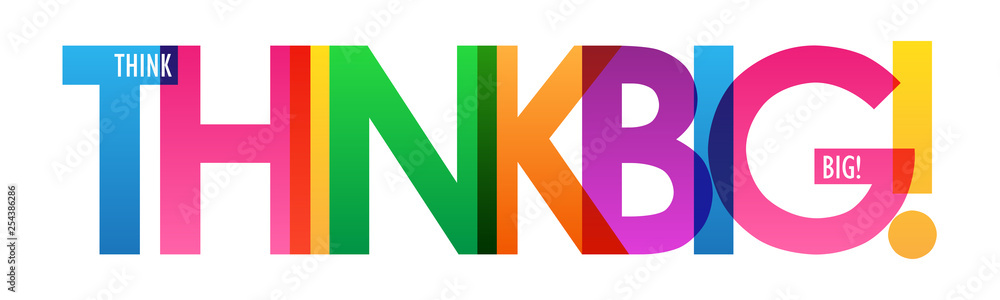THINK BIG! colorful typography banner Stock Vector | Adobe Stock