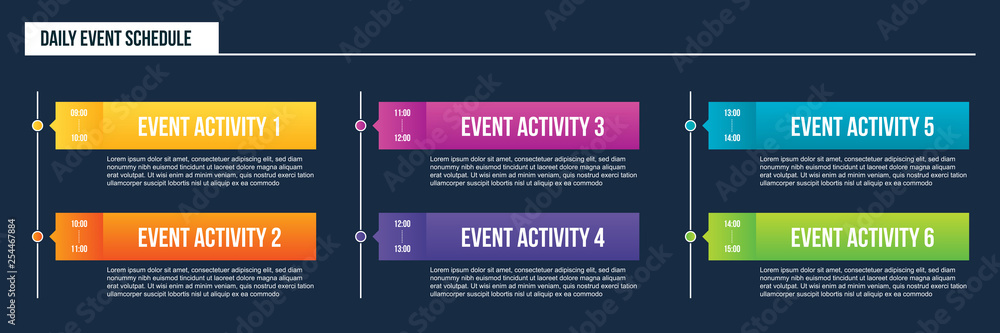 Creative vector illustration of daily event schedule blank isolated on ...