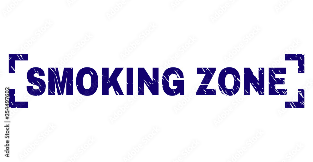 SMOKING ZONE title seal imprint with grunge texture. Text title is ...