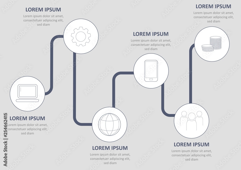 Minimal infographic brochure template. Pages with diagram, graph and ...