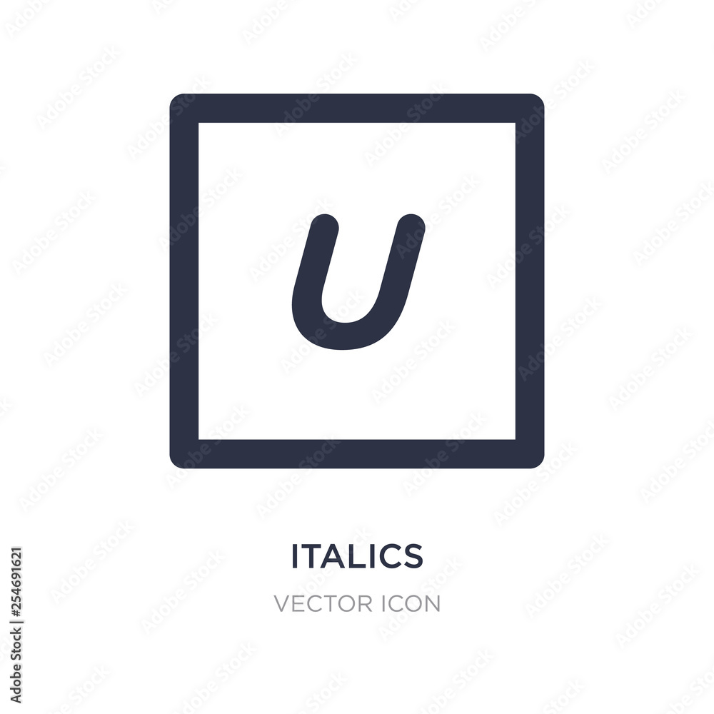 italics icon on white background. Simple element illustration from UI concept. Stock Vector ...
