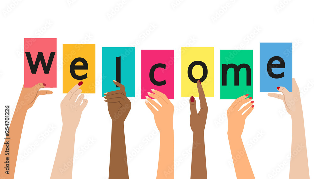 'Welcome' concept on white background. Stock Vector | Adobe Stock