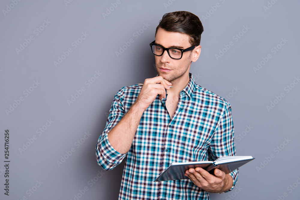 Photo Stock Close up photo attractive amazing macho he him his man guy ...