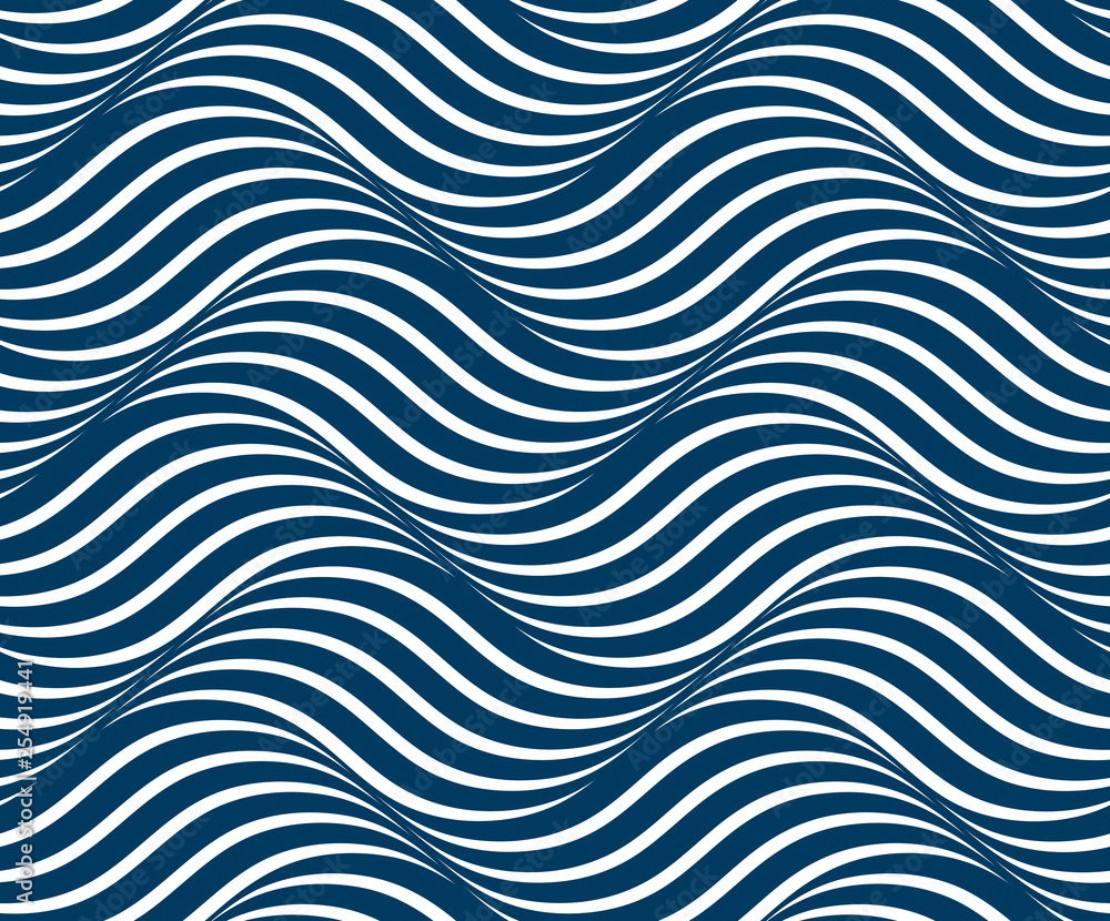 Water waves seamless pattern, vector curve lines abstract repeat tiling ...