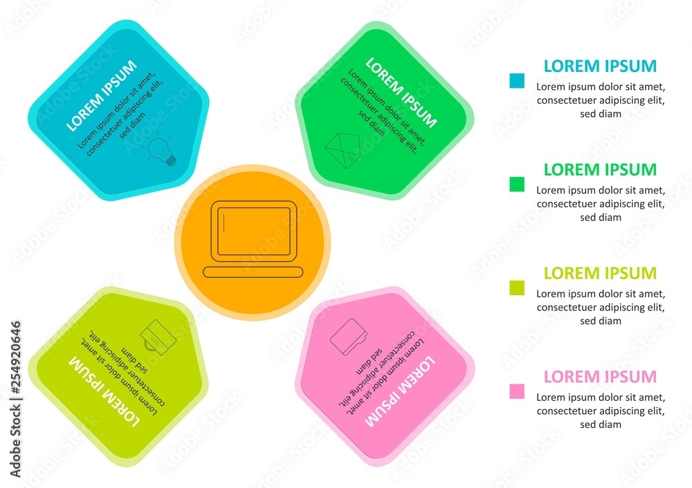 Minimal infographic brochure template. Pages with diagram, graph and ...