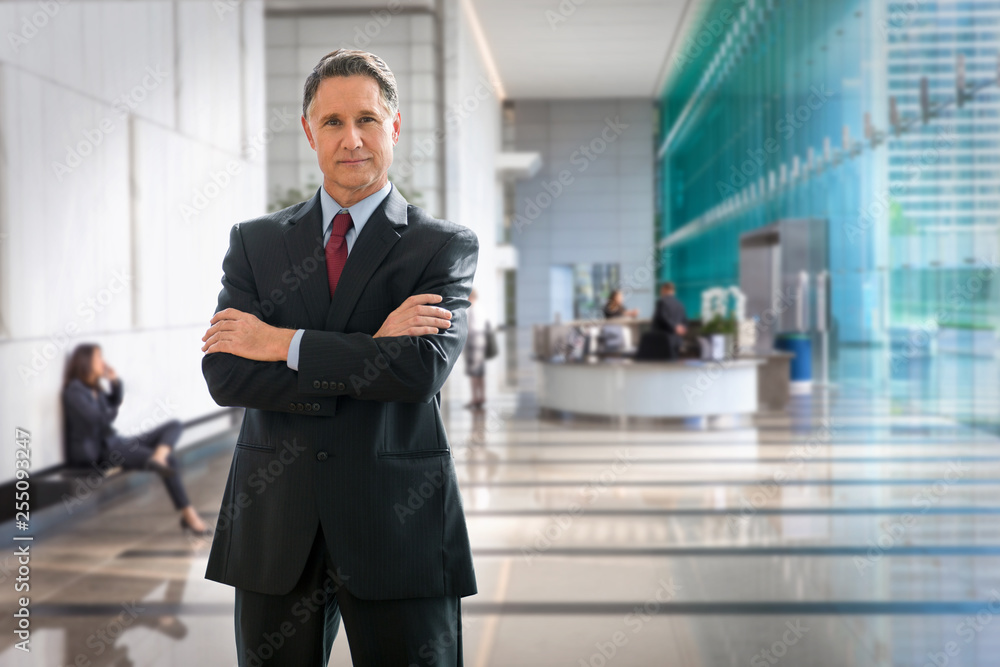 Strong standing pose of CEO business man boss, leader, senior executive ...