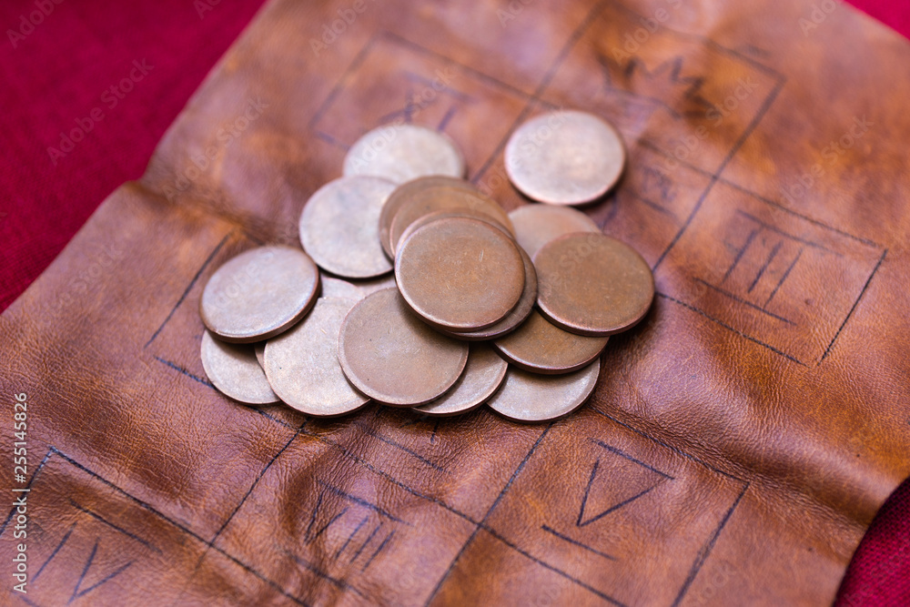 Metal chips of a medieval gamble Stock Photo | Adobe Stock