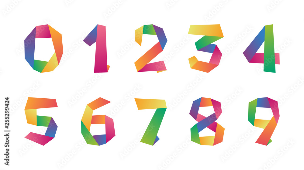 Numéros, chiffres, nombres en origami 素材庫向量圖 | Adobe Stock