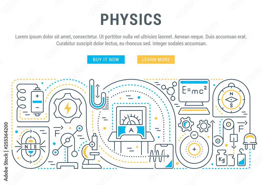 Vector Banner of the Physics. Stock Illustration | Adobe Stock