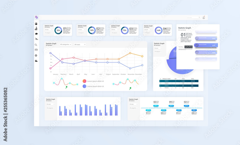 Data Infographic Application UI UX. Modern intelligent infographic ...