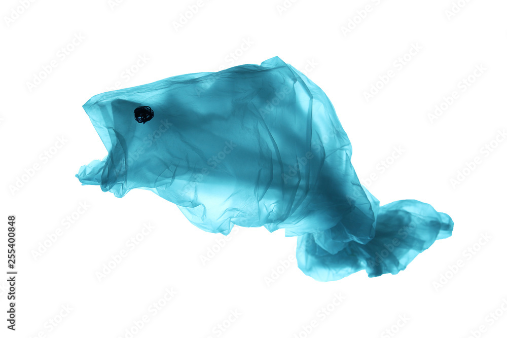 Plastic bags and garbage in the sea and ocean. Suffering sea animals ...