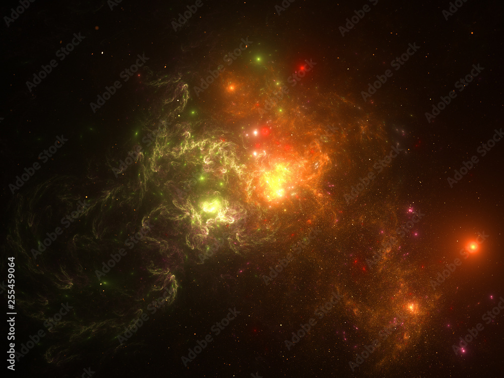 Starfield, stars and space dust scattered throughout the universe. Vast ...