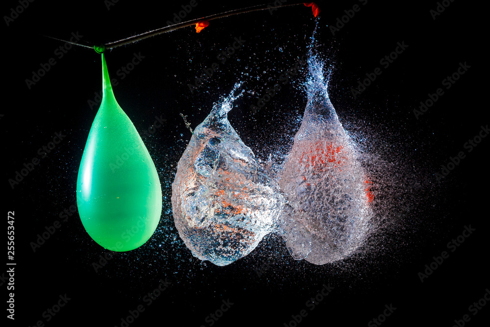 Amazing explosion big water color balloon bomb with splash water on ...