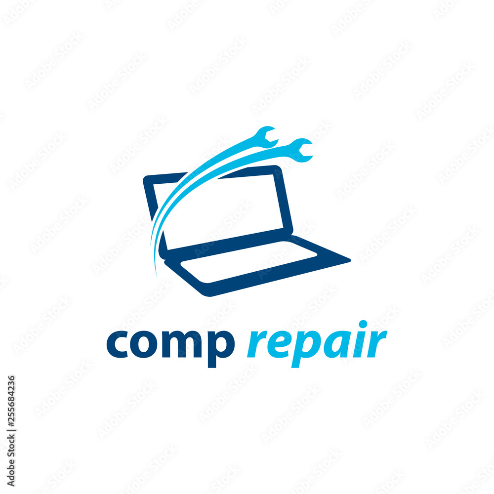 computer, laptop repair service logo vector Stock Vector | Adobe Stock