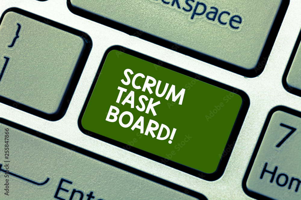 Conceptual hand writing showing Scrum Task Board. Concept meaning visual display progress of ...