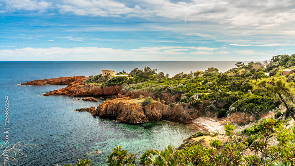 red rocks coast Cote d Azur near Cannes, France Stock Photo | Adobe Stock