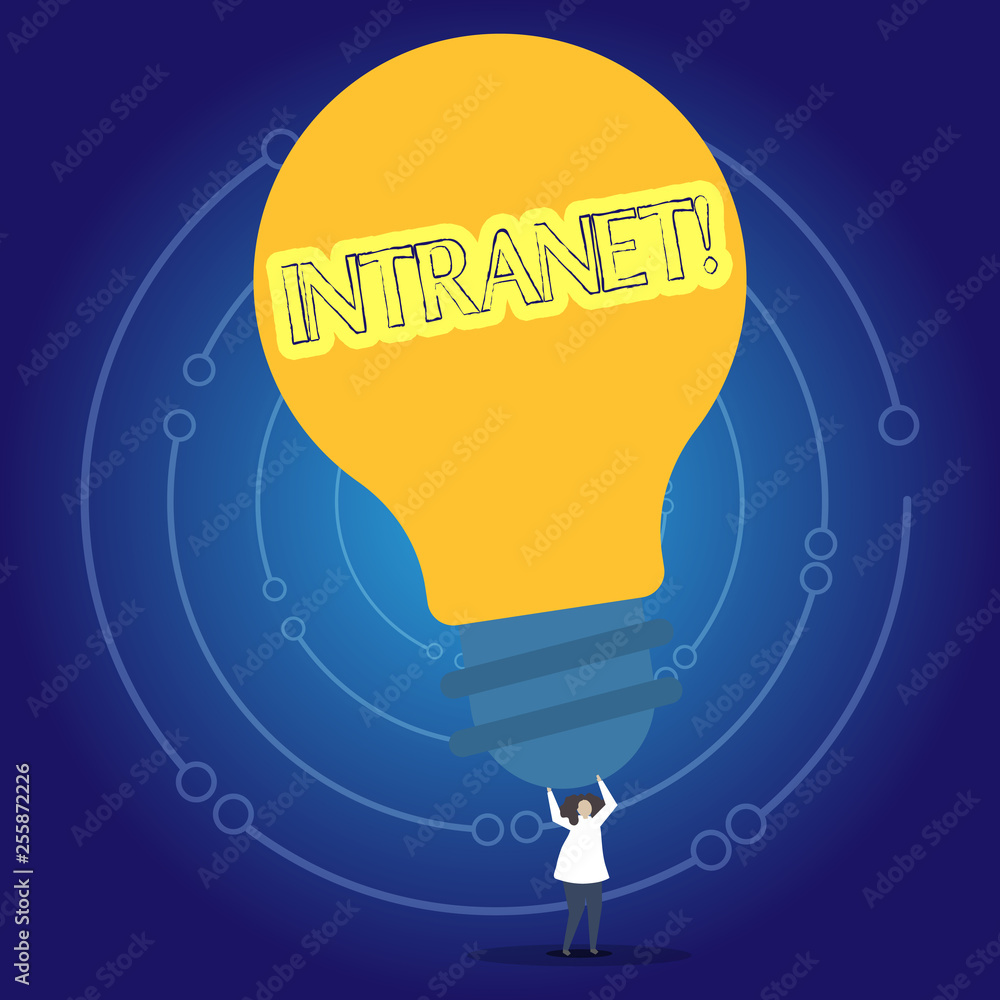 Conceptual hand writing showing Intranet. Concept meaning Private ...