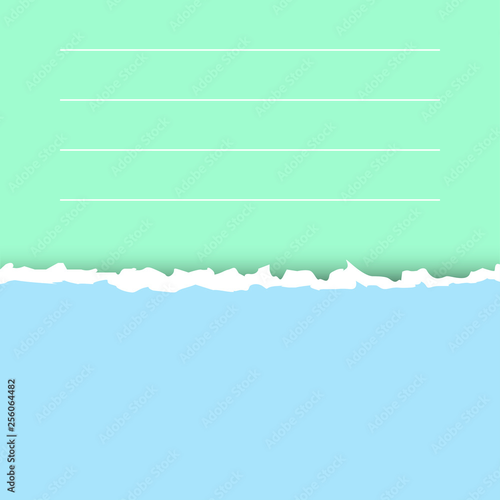 Pastel green and blue texture of torn paper. Preparation for an ...