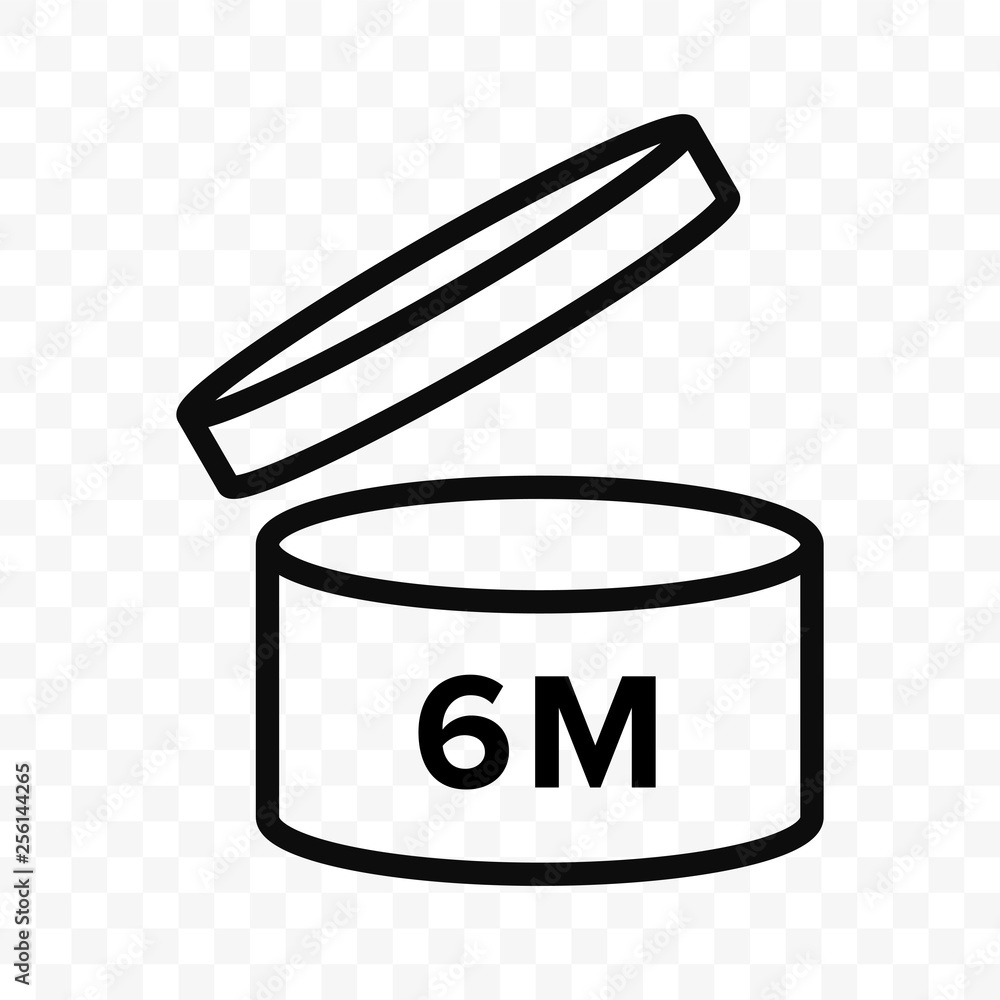Stock-Vektorgrafik „Pao 6m vector icon. Cosmetic open month life shelf ...
