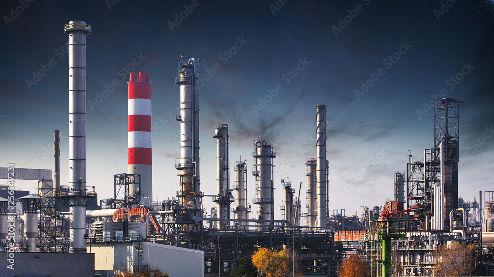 Factory at night, Chemical industry Stock Photo | Adobe Stock