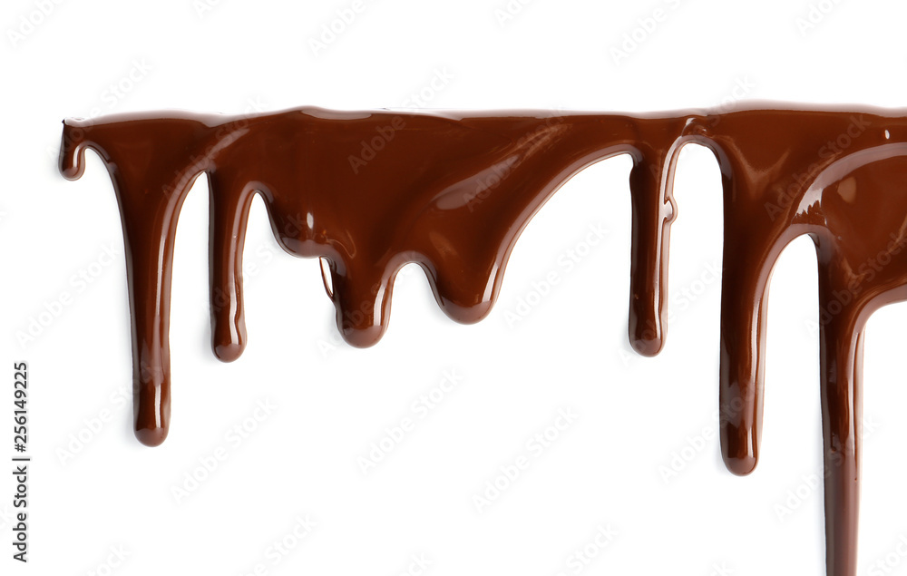 Dripping chocolate on white background Stock Photo | Adobe Stock