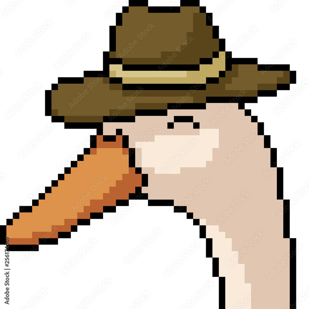 vector pixel art duck hat Stock Vector | Adobe Stock