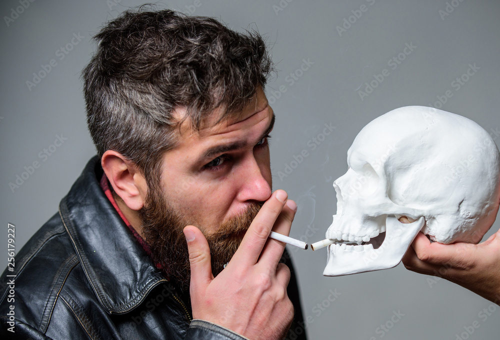 Foto de Stock Harmful habits. Smoking is harmful. Habit to smoke ...