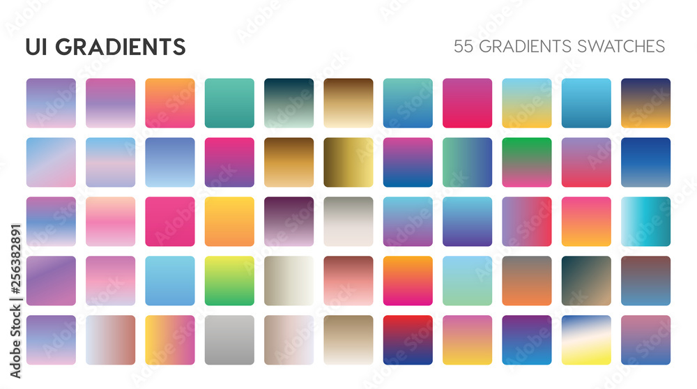 Gradients swatches set. Vibrant modern gradient swatches vector set ...