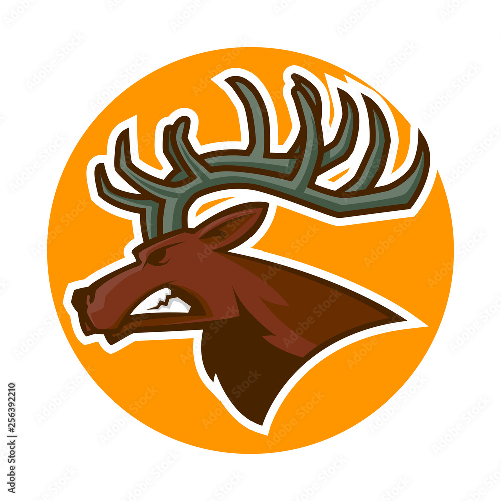 angry deer head mascot vector illustration Stock Vector | Adobe Stock