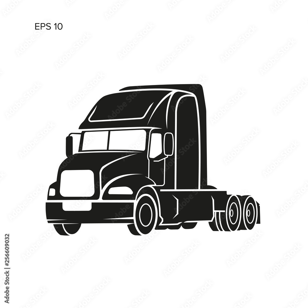 Modern american truck vector illustration. Heavy transport picture ...