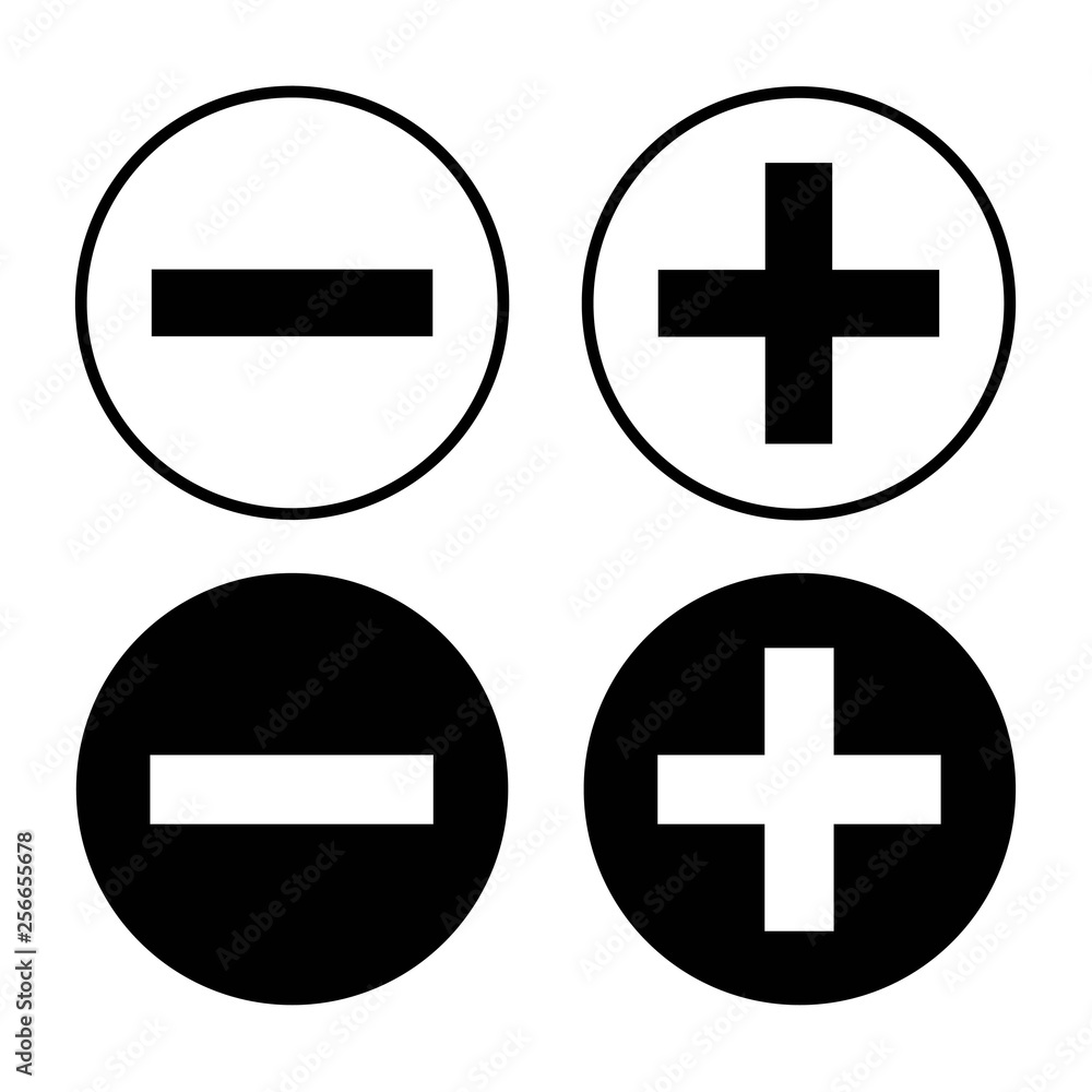 Plus Icon. Add plus and minus icon. Addition sign Stock Vector | Adobe ...