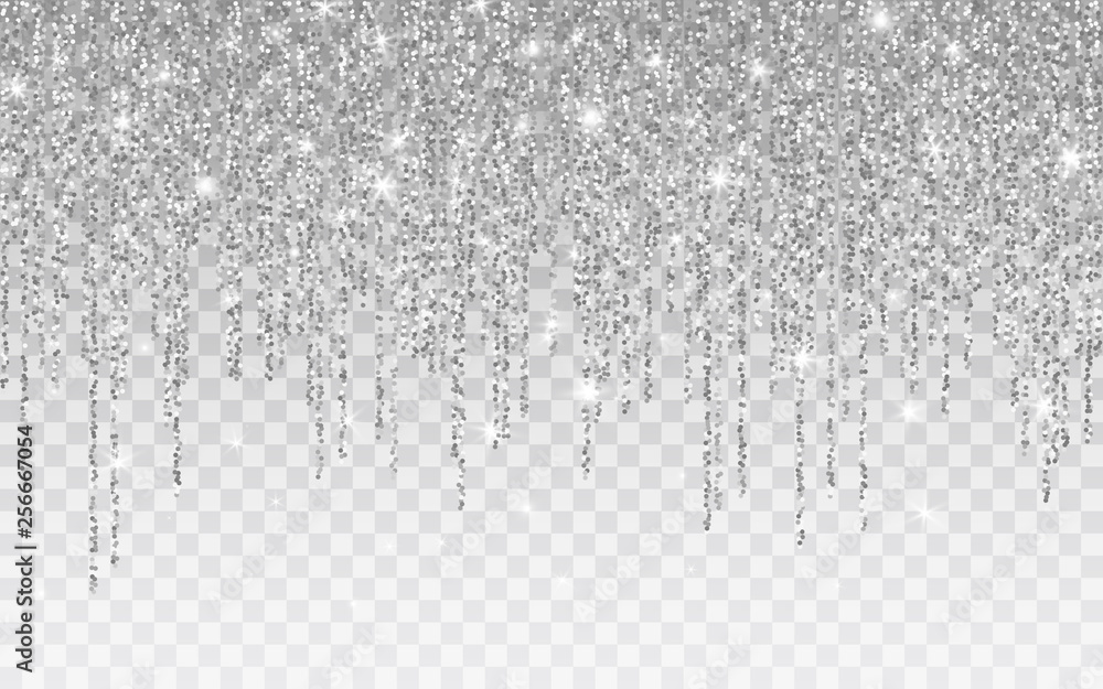Silver glitter sparkle on a transparent background. Silver Vibrant ...