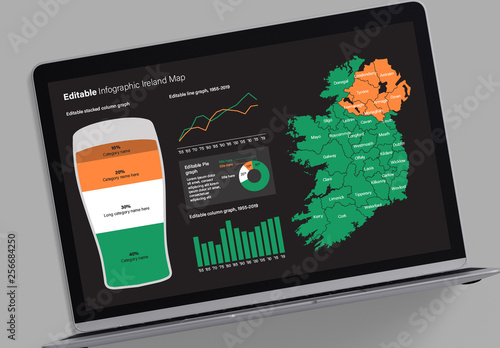 Editable Infographic Ireland Map Layout Stock Template | Adobe Stock