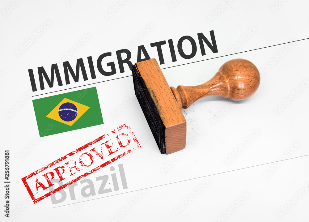 Approved Immigration Brazil application form with rubber stamp Stock ...