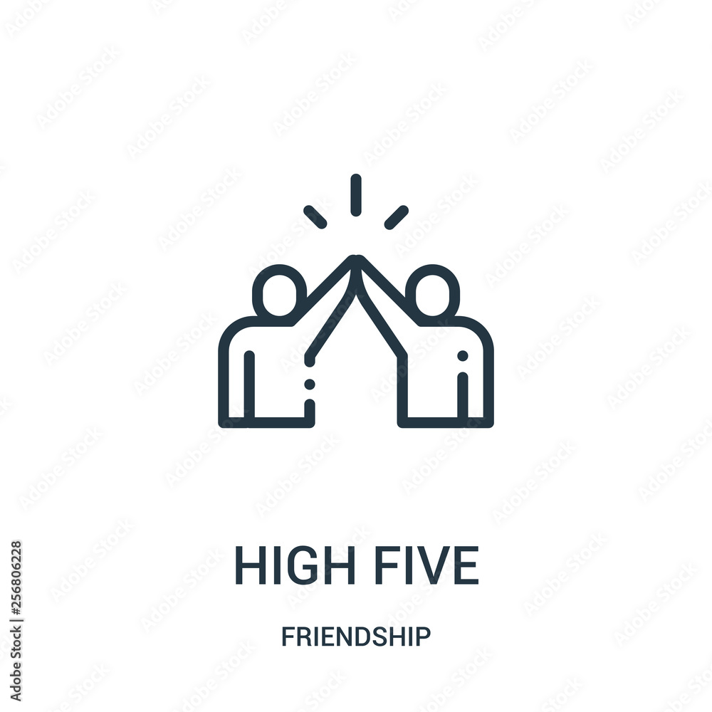 high five icon vector from friendship collection. Thin line high five ...