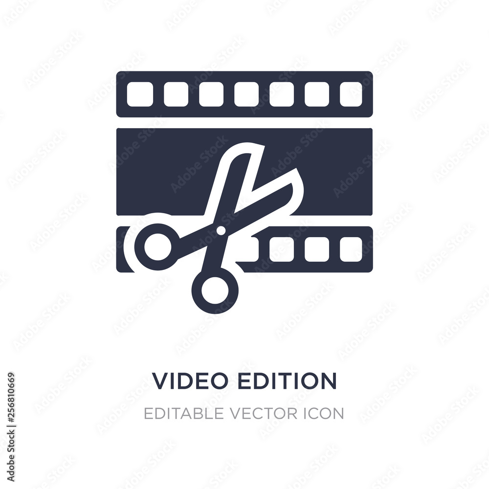 video edition icon on white background. Simple element illustration from UI concept. Stock ...