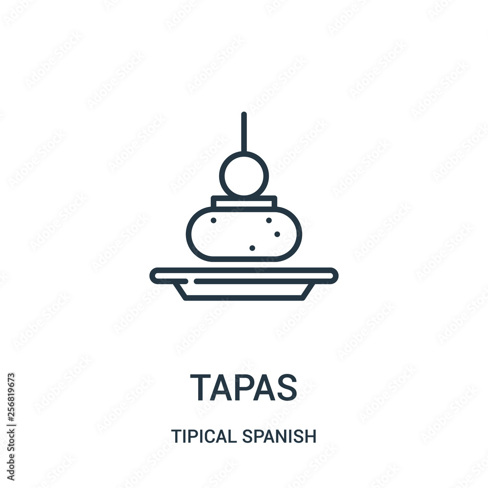 tapas icon vector from tipical spanish collection. Thin line tapas ...