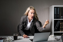 Angry Woman And Laptop Free Stock Photo - Public Domain Pictures