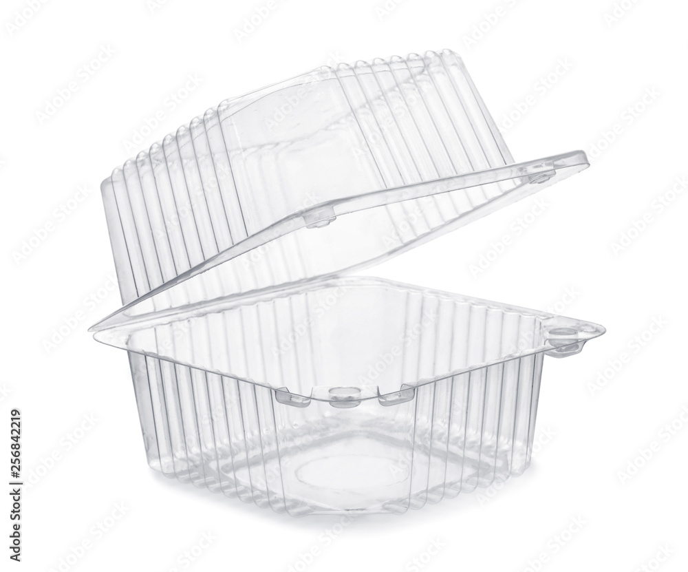 Open empty transparent plastic food container Stock Photo | Adobe Stock