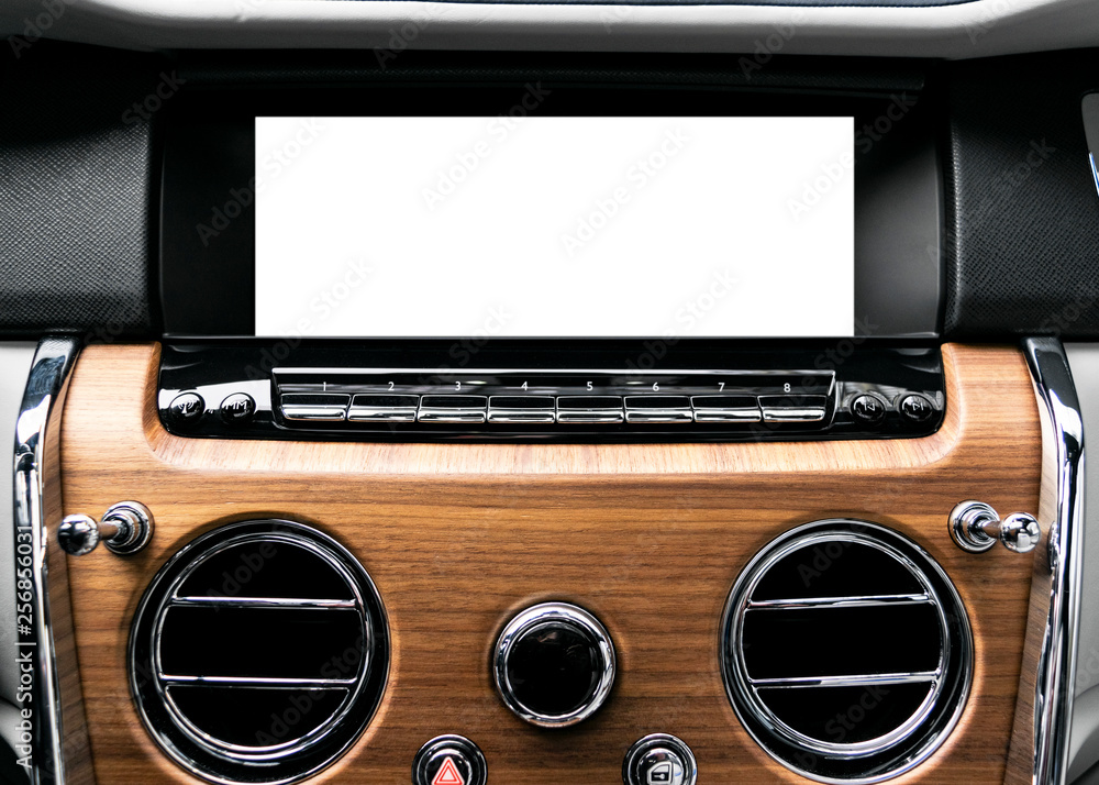 Monitor in car with isolated blank screen use for navigation maps and ...