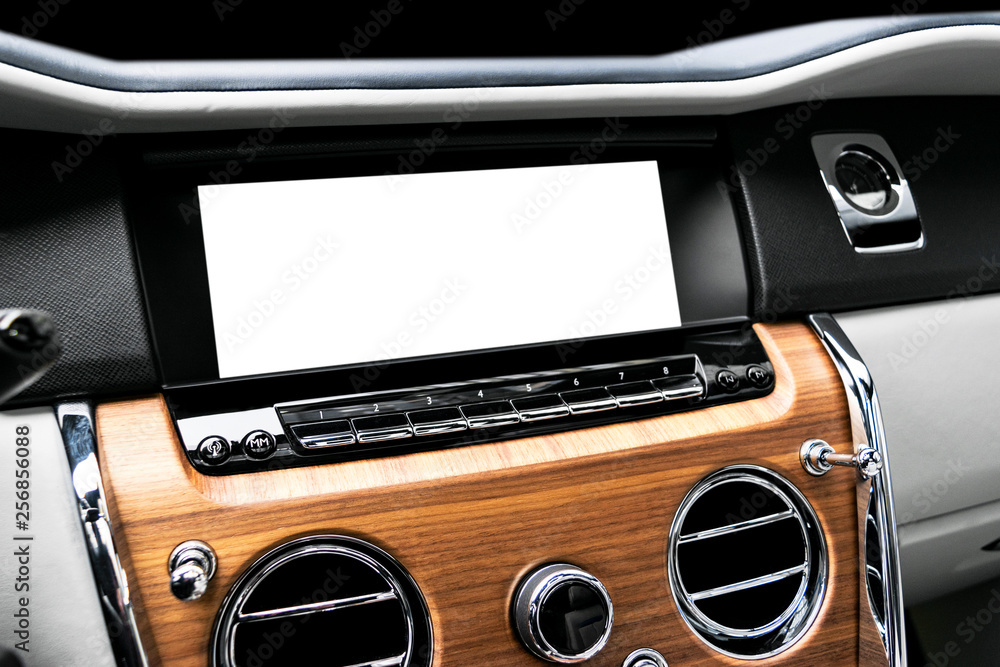 Monitor in car with isolated blank screen use for navigation maps and ...