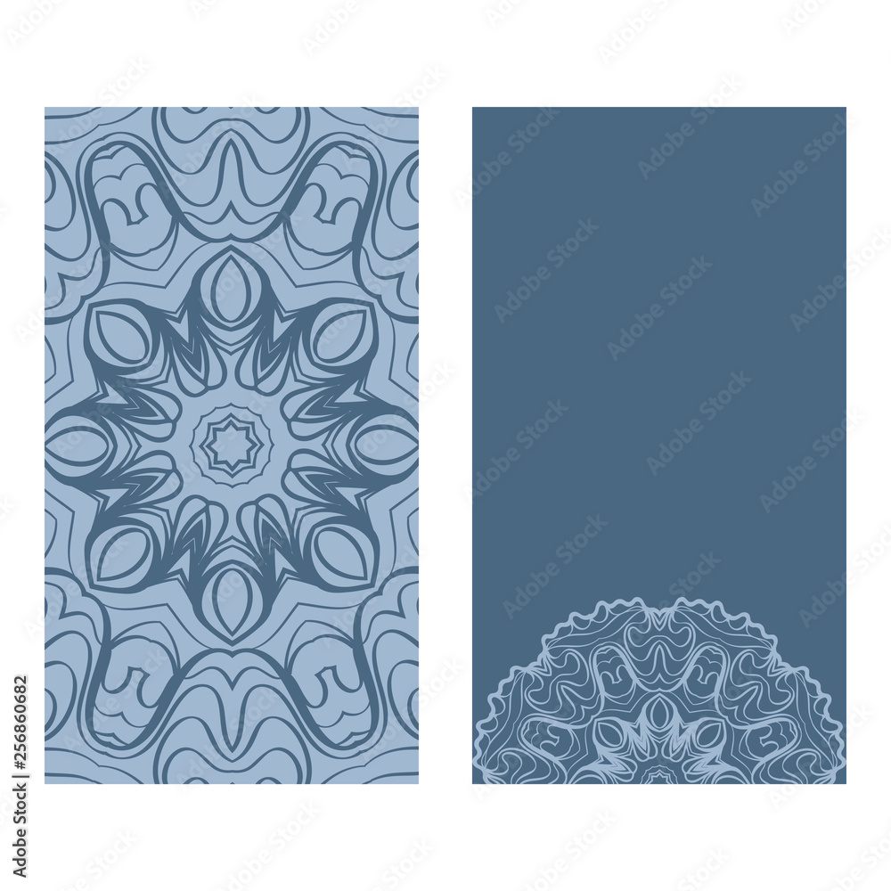 Yoga Card Template With Mandala Pattern. For Business Card, Fitness ...
