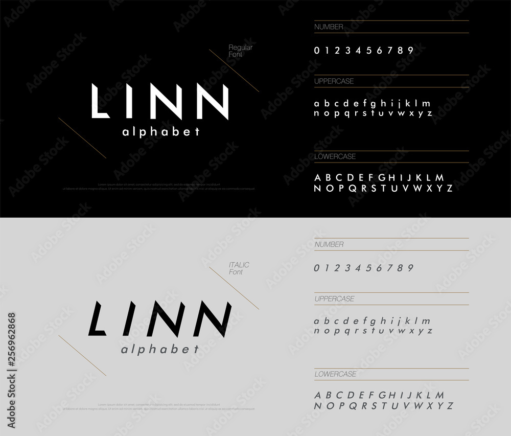 alphabet font triangle concept. modern minimal fonts uppercase ...