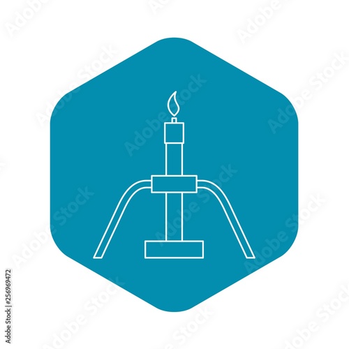 Burning oil gas flare icon. Outline illustration of burning oil gas ...