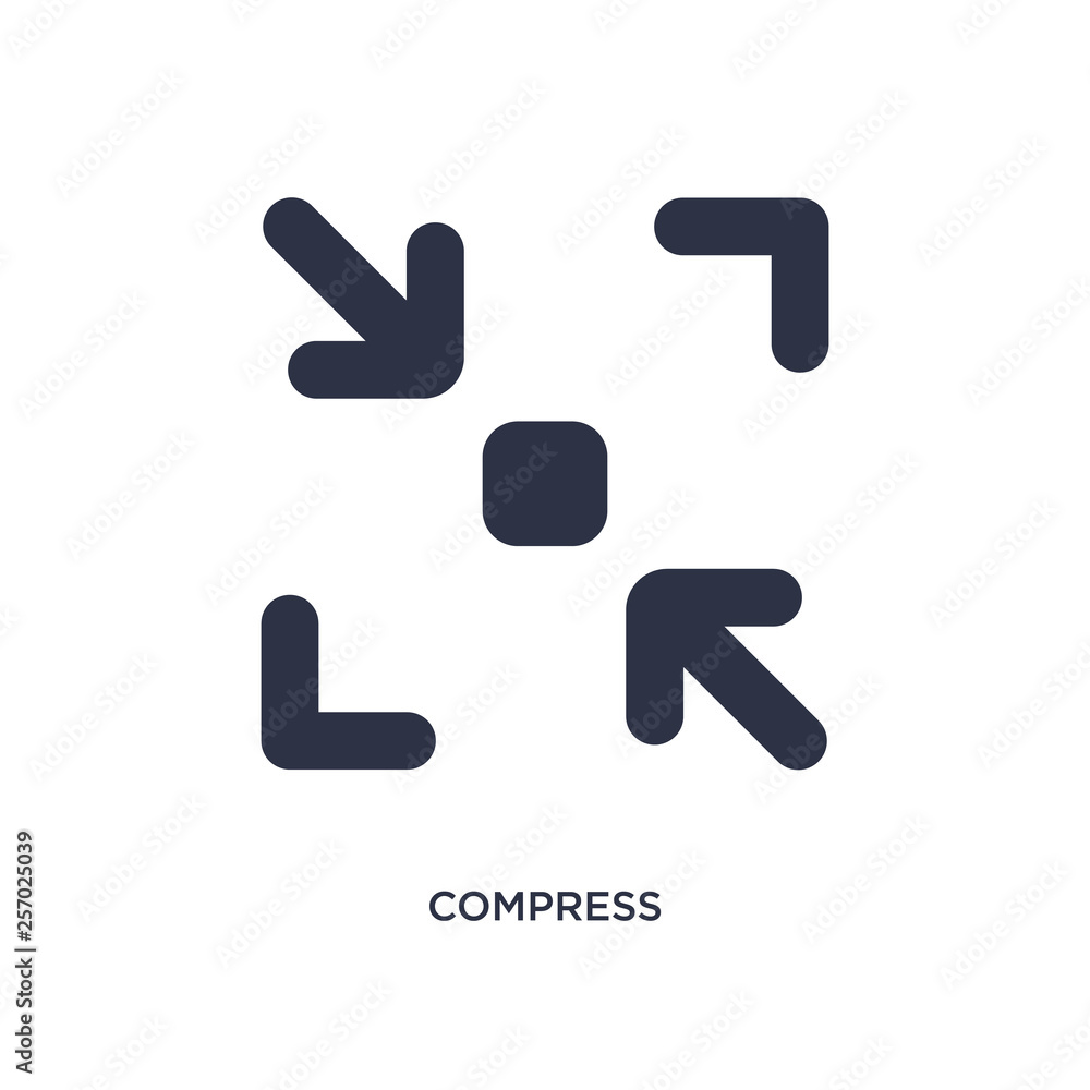 compress icon on white background. Simple element illustration from ...