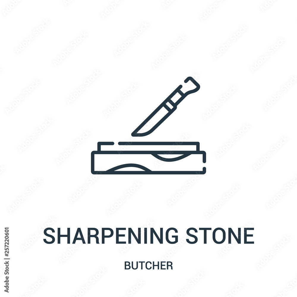 sharpening stone icon vector from butcher collection. Thin line ...