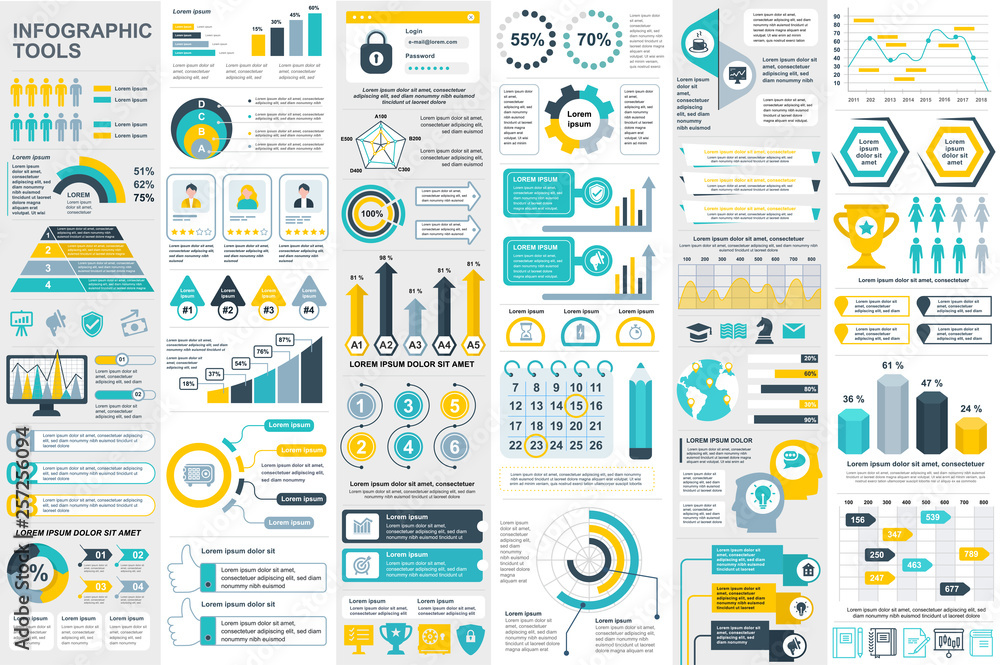Infographic elements data visualization vector design template. Can be used for steps, options ...