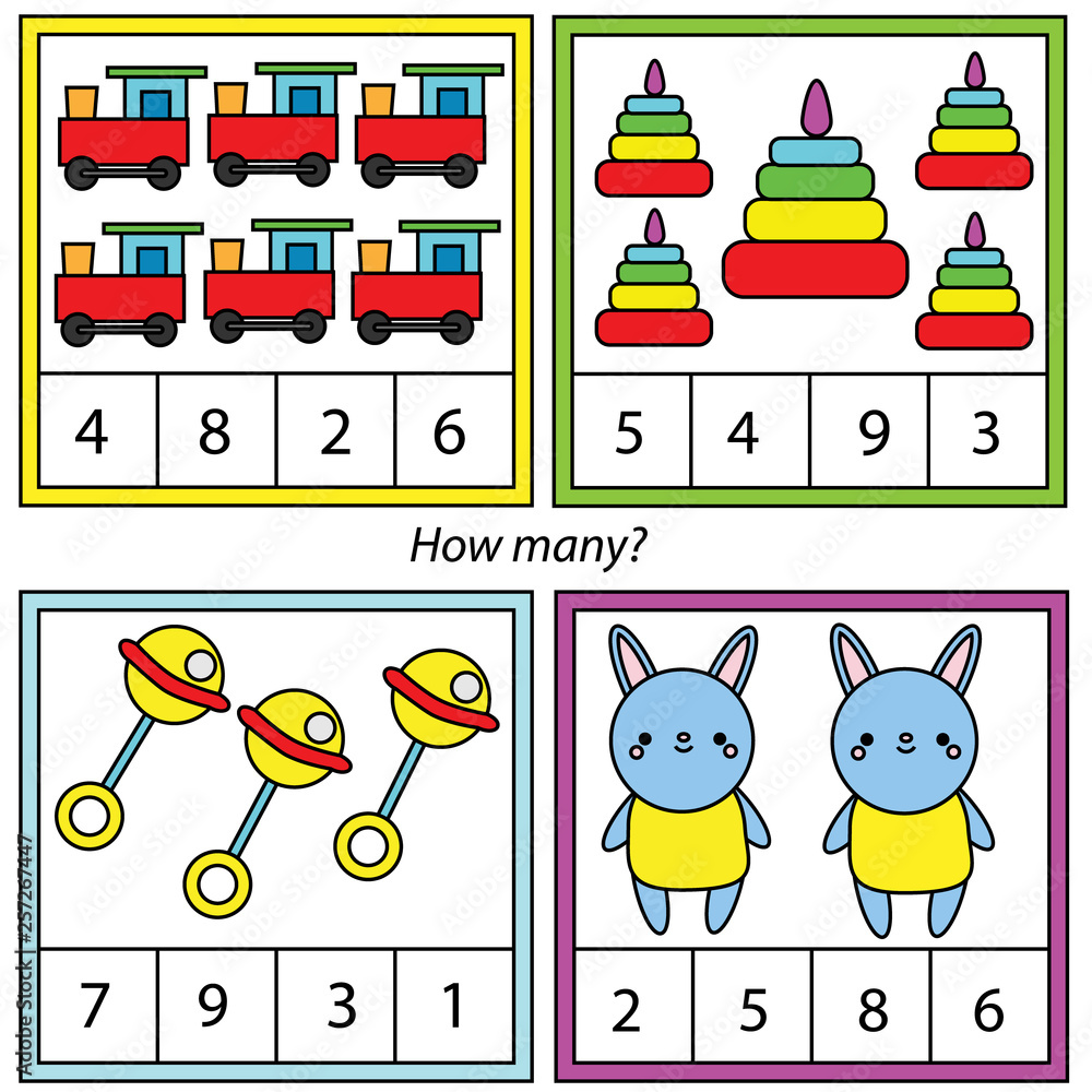 Counting educational children game. Mathematics activity for kids and ...