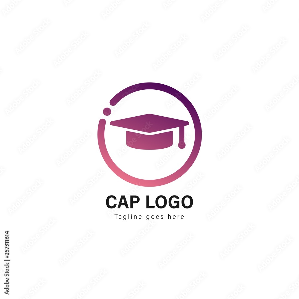 University logo template design. University logo with modern frame ...