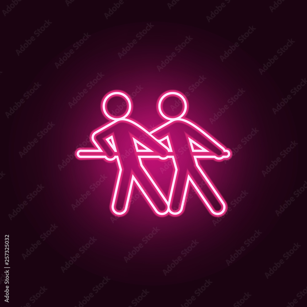 tug of war icon. Elements of Conversation and Friendship in neon style ...